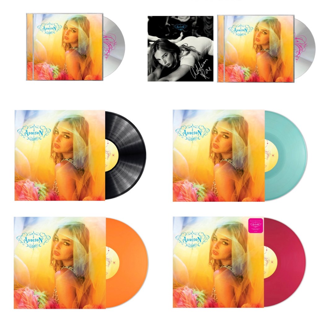 (預訂)Addison Rae Addison CD/CD+ 簽名卡Signed Insert/Black Vinyl/Light Blue ...