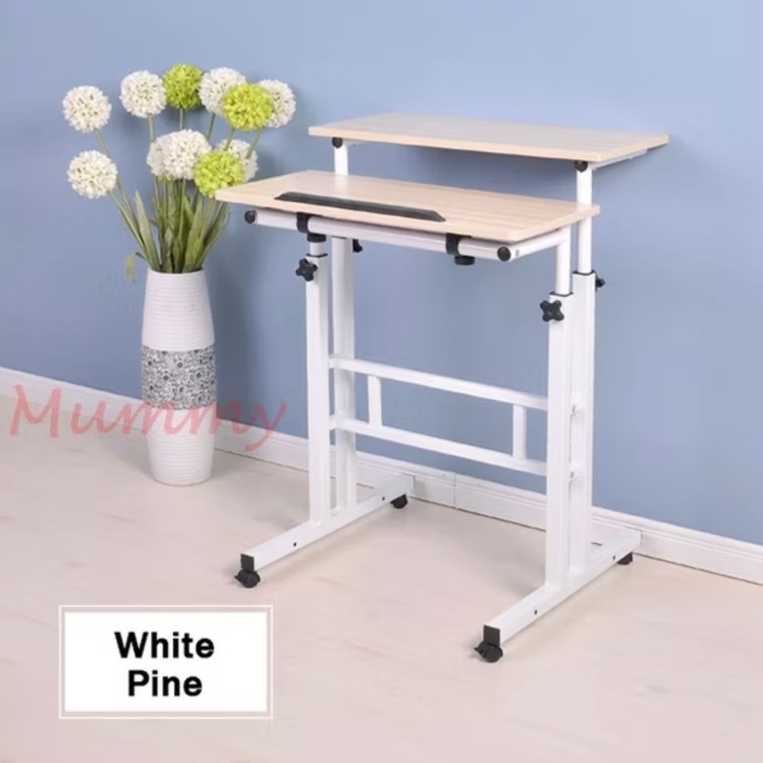 Adjustable Laptop Table | Movable Study Table With Wheels | Height ...
