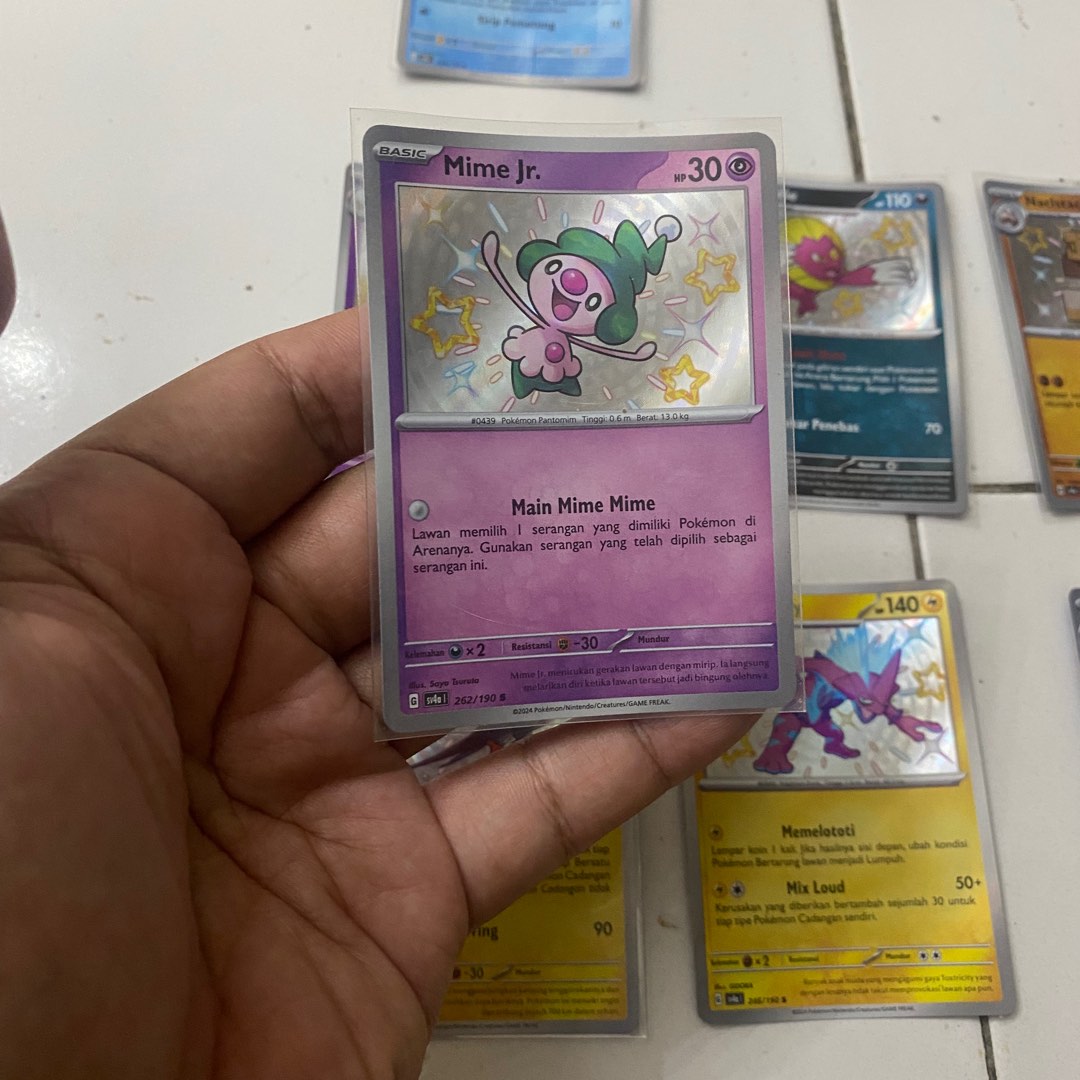 Baby Shiny Mime Jr. sv4a 262/190 Kartu Pokemon TCG Indonesia, Toys ...