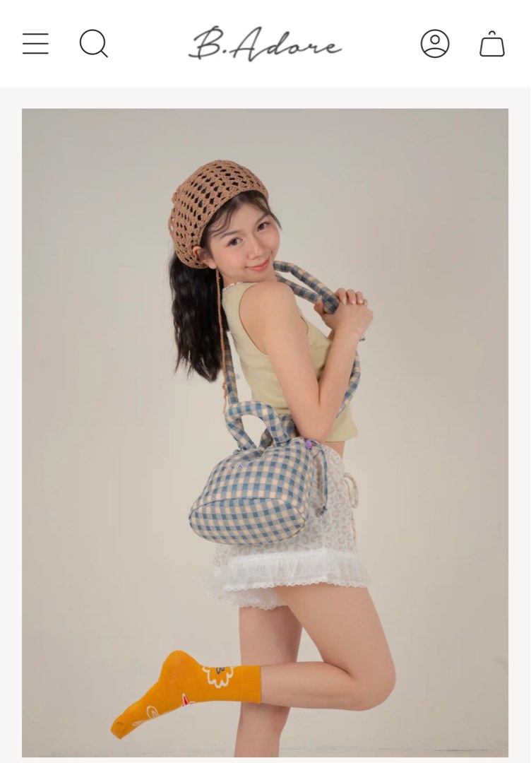 B.Adore AEIOU Oppie Collection BLUE crossbody drawstring bucket bag ...