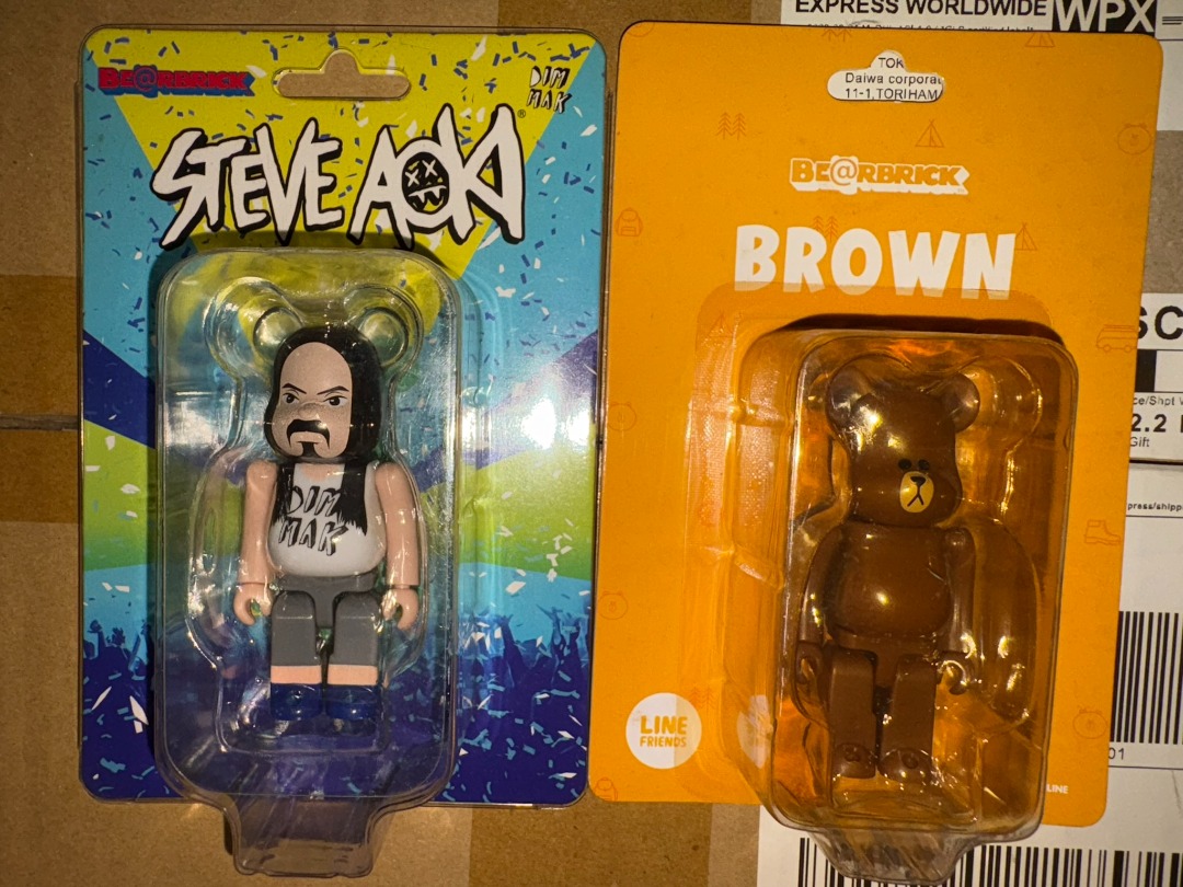 Bearbrick Line Brown Be@rbrick Steve Aoki Bear brick Rare Grail Blister ...