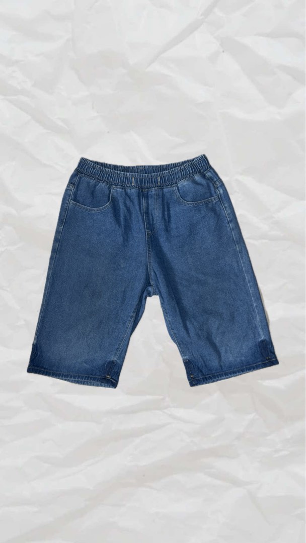 Dark Blue Denim Jorts, Men's Fashion, Bottoms, Shorts on Carousell