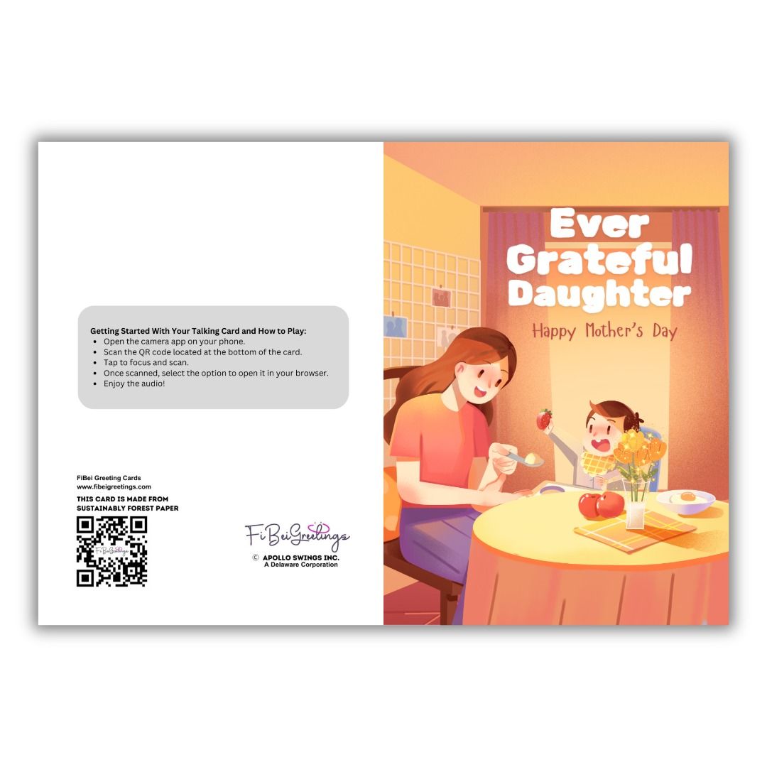 FiBei Greetings Mother's Day Ever Grateful Daughter Poetry Talking Card ...