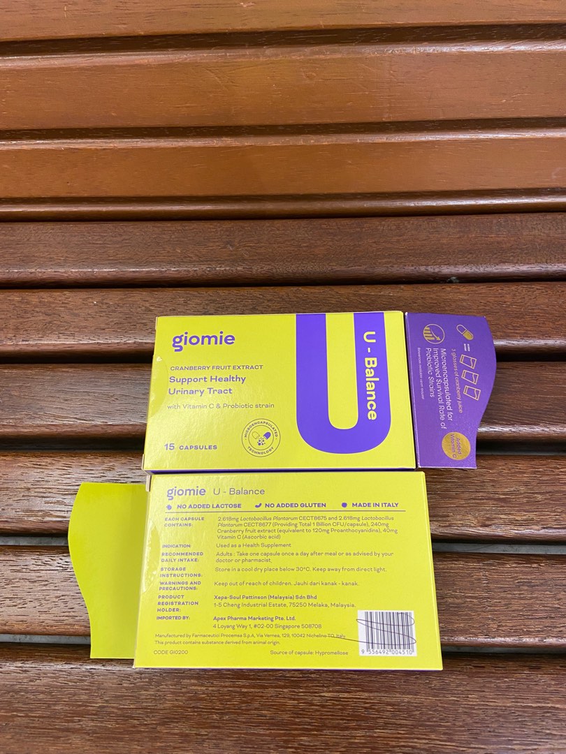 Giomie U-Balance for urinary tract (brand new), Health & Nutrition ...