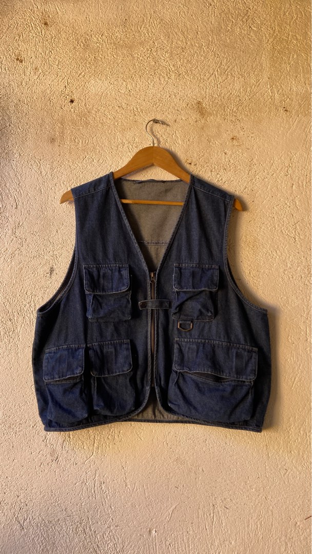 GU Denim Utility Vest, Men's Fashion, Tops & Sets, Vests on Carousell