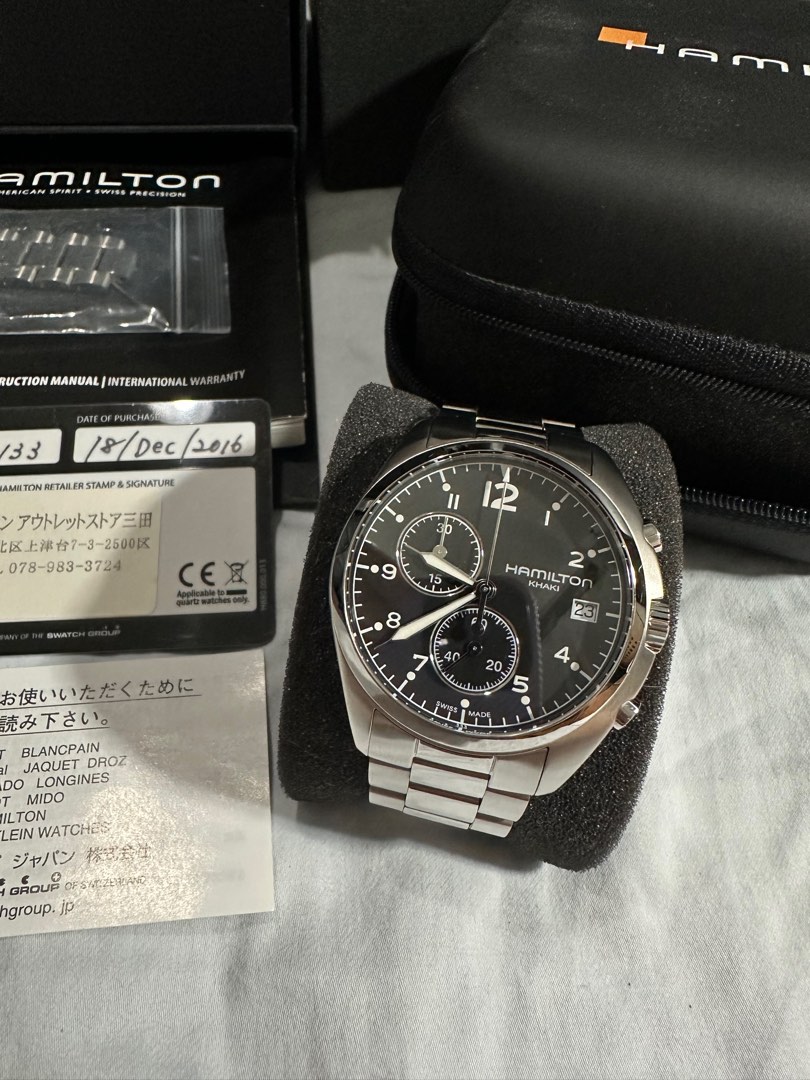 Hamilton KHAKI AVIATION Pilot Pioneer Chronograph Quartz swiss made ...