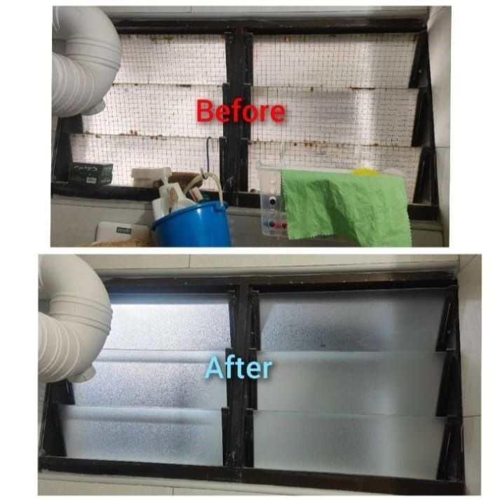 HDB Common/ Masterbed room Toilets Windows Glass Panels that c/w ...