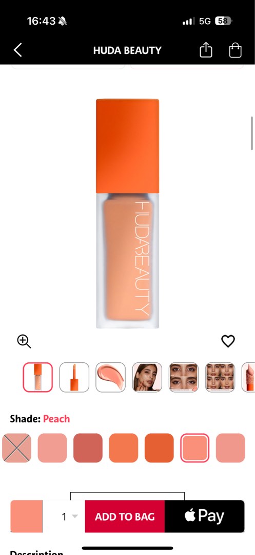 Huda Beauty Colour Corrector in Peach, Beauty & Personal Care, Face ...