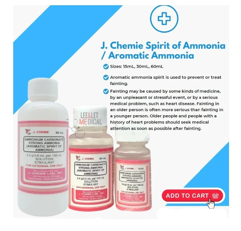 J. Chemie Spirit of Ammonia / Aromatic Ammonia, Health & Nutrition ...