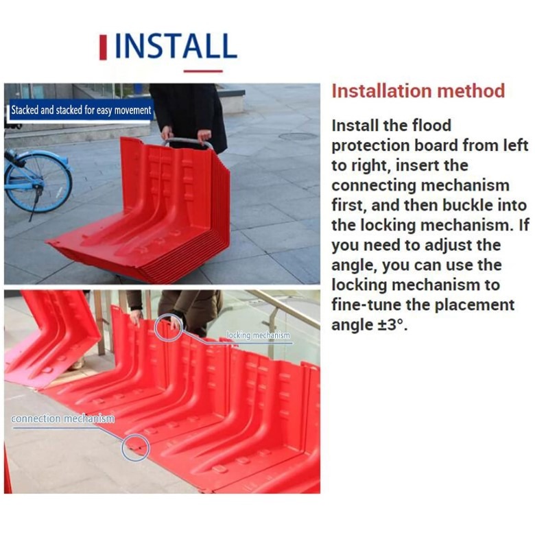 Flood Barrier L-type red waterproof water blocking and flood control ...