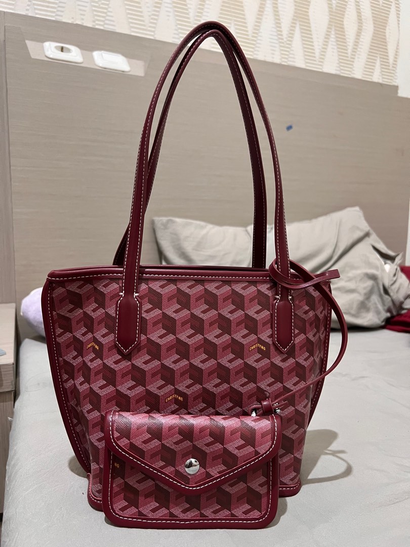NEW CHRISTY NG MINI RUSSO - BURGUNDY, Fesyen Wanita, Tas & Dompet di ...