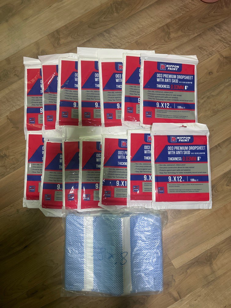 Nippon Paint 003 premium drop sheet with anti skid, Furniture & Home ...