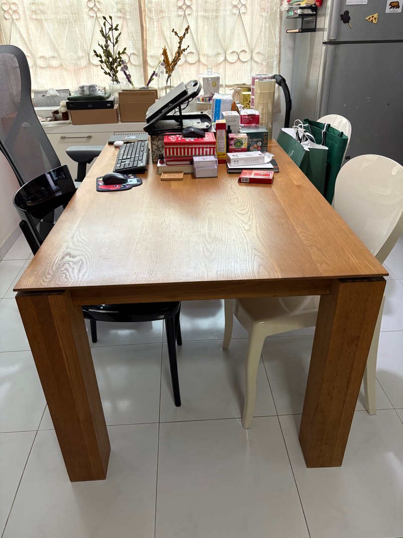 Oak Slice Dining Table by Air, Furniture & Home Living, Furniture, Tables & Sets on Carousell