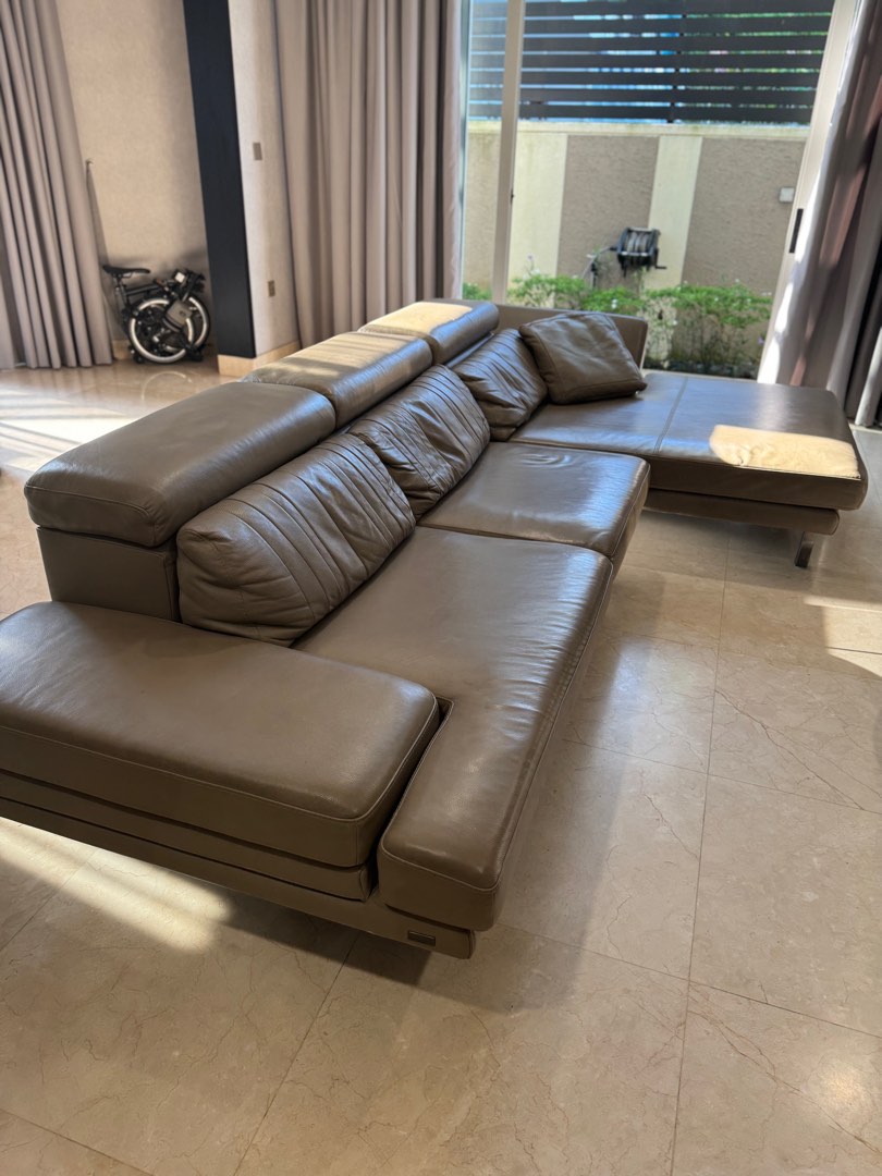 OM L Shape Leather Sofa, Furniture & Home Living, Furniture, Sofas on ...