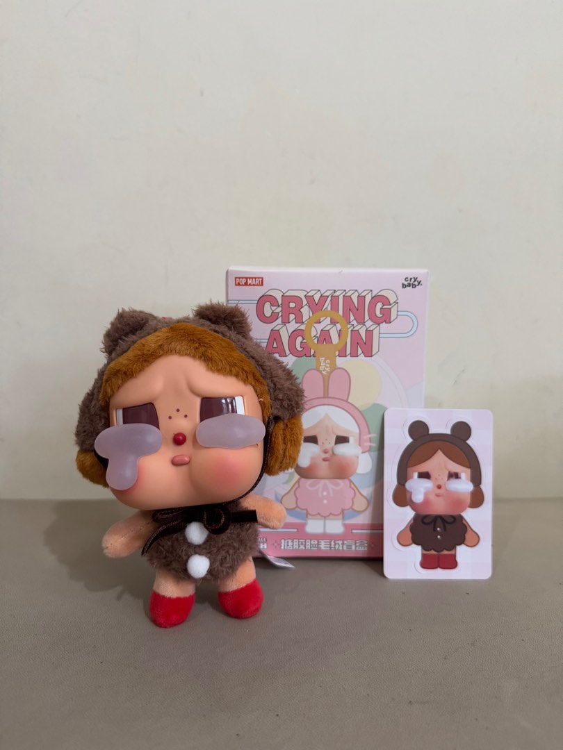 Popmart Crybaby Crying Again Bear, Toys & Collectibles, Mainan di Carousell