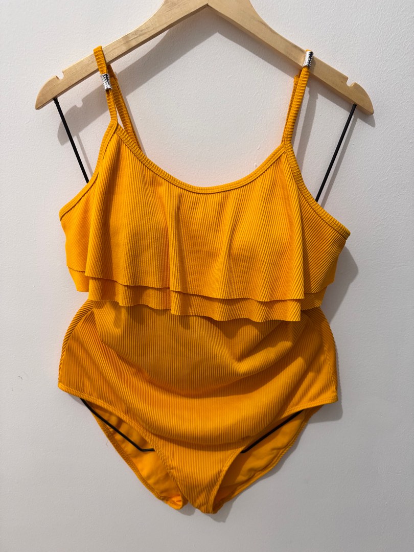 PRIMARK RIBBED RUFFLE SWIMSUIT - XL, Women's Fashion, Swimwear, Bikinis ...