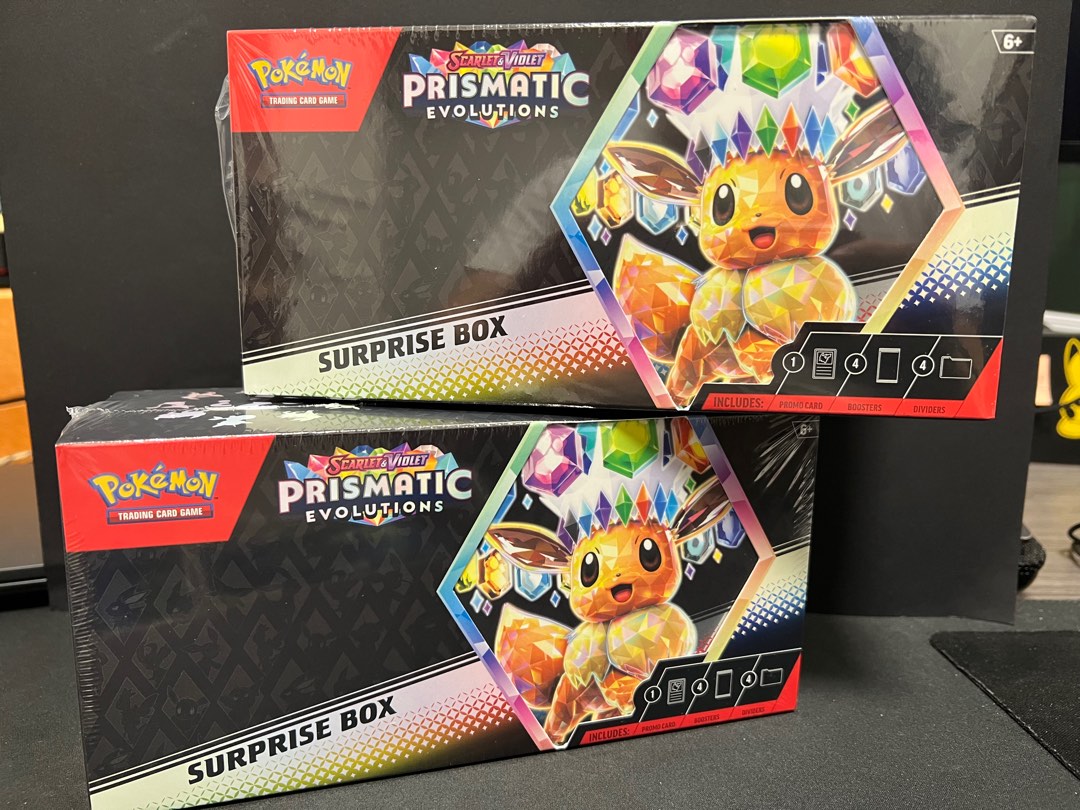 Prismatic Evolutions Surprise Box SV8.5 - Scarlet & Violet - Pokemon PTCG (4 Booster Packs) PRE ...