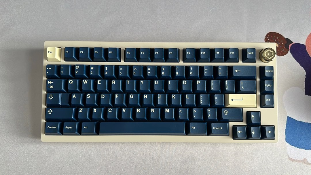 QK75 Milky White (QwertyKeys 75% Keyboard Layout with Volume Knob ...