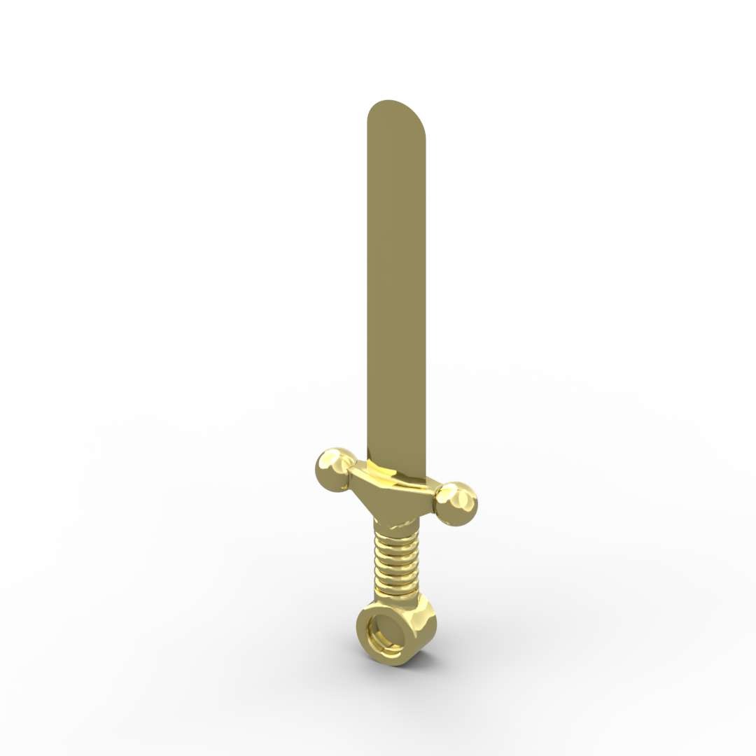 Rare Lego Sword - Chrome Gold Minifigure Minifig Toy Weapon Great Sword ...
