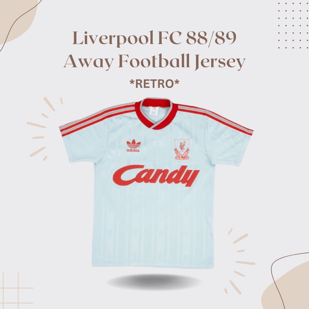 Retro Liverpool FC 98/99 Candy Sky Blue Red Away Football Jersey Baju ...