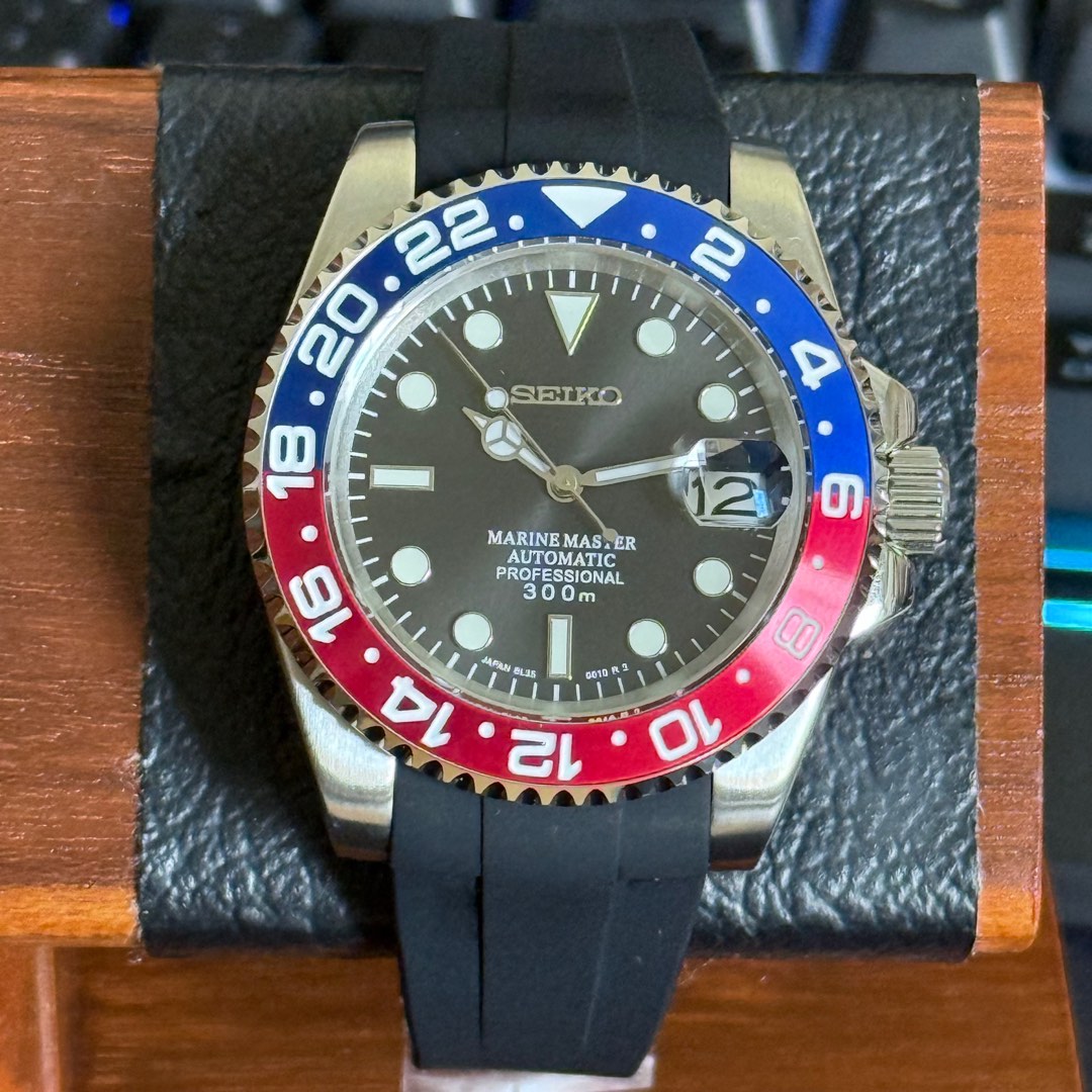 Seiko Submariner Pepsi Rolex NH34 Automatic Homage, Fesyen Pria, Jam Tangan di Carousell