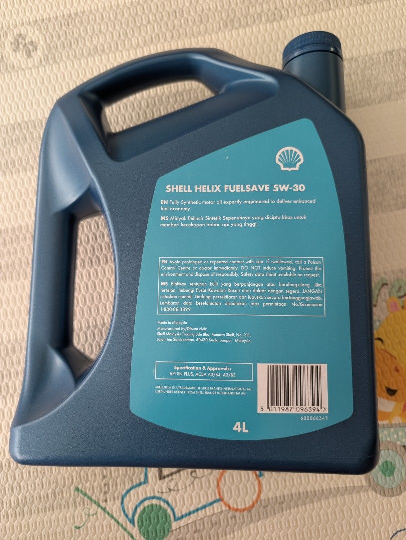 Shell Helix Fuelsave Fully Synthetic Motor Oil 5W-30, Auto Accessories ...