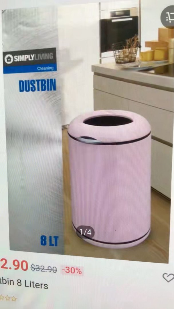 Simply Living 8 Liter Dustbin, Furniture & Home Living, Cleaning ...