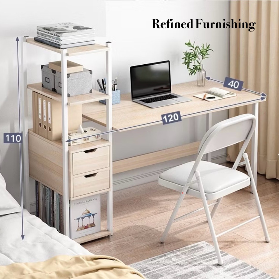 Study Desk Storage Table | Bookshelf Organizer Desk | Drawer Shelf Desk ...