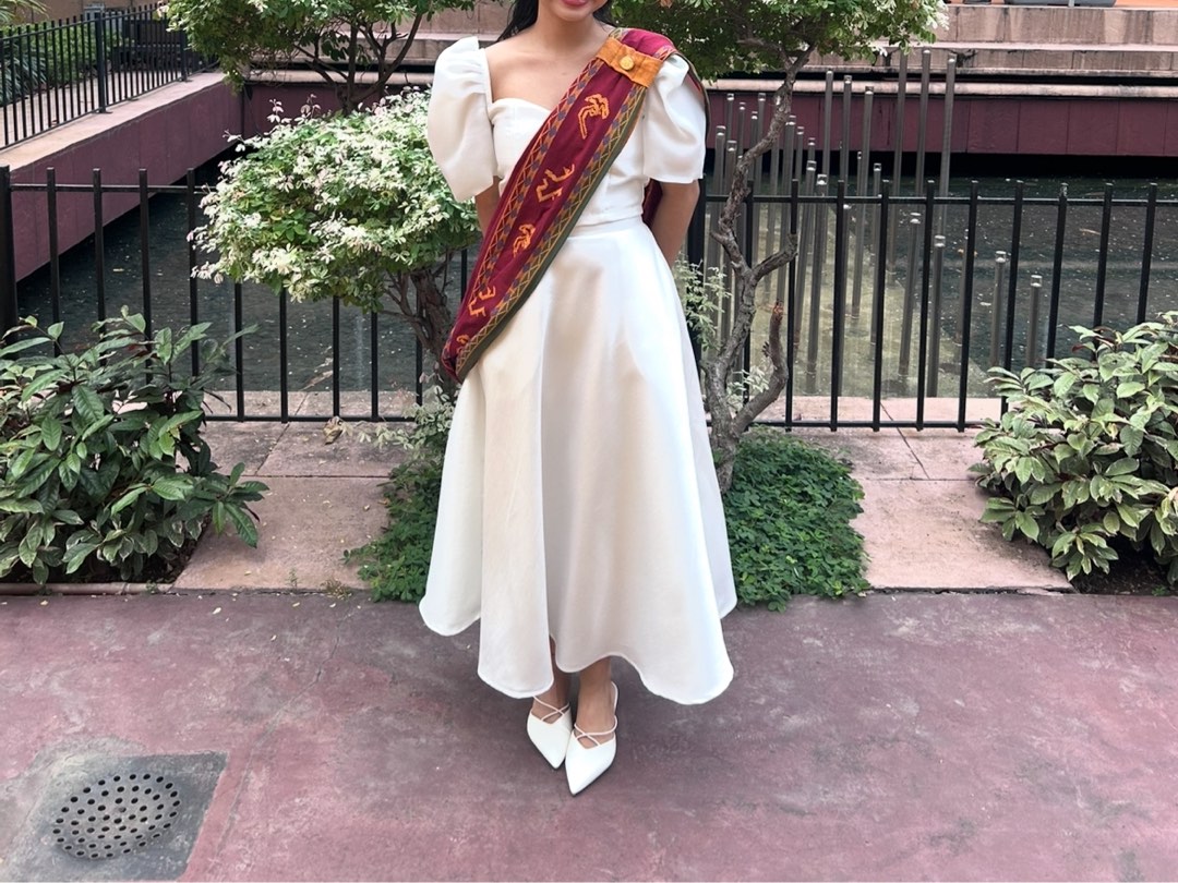 Suzy Clothing White Mayumi top (Filipiniana) and White Amihan Midi ...