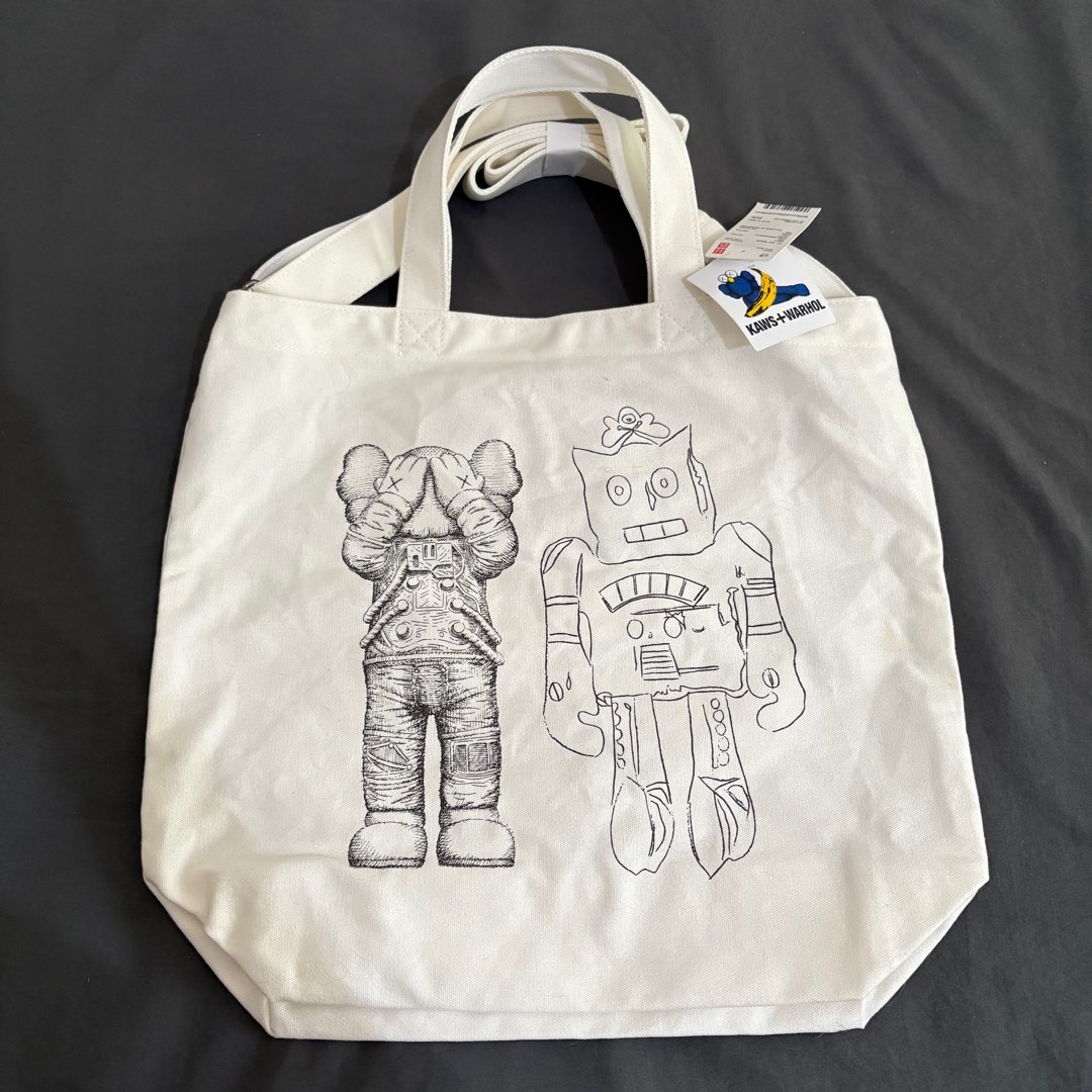 Uniqlo Kaws + Warhol 2way Tote, Women's Fashion, Bags & Wallets, Tote ...