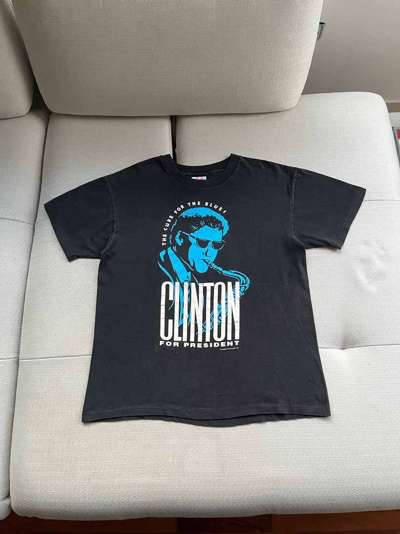 Vintage Hanes Bill Clinton For President, Men's Fashion, Tops & Sets ...