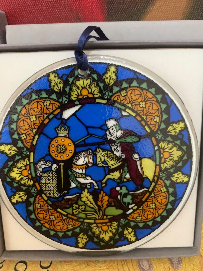 Vintage Jousting Knights Hussingtree Stained Glass Circle Shire ...
