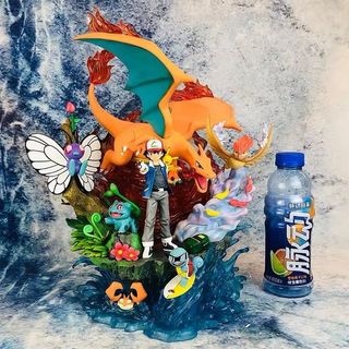 Pokemon Ash and First Gen Pokemon PVC Statue with LED Pokemon Charizard ...