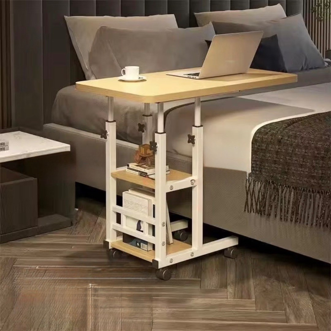Bedside Laptop Table | Multi-Tier Rolling Desk | Adjustable Mobile ...