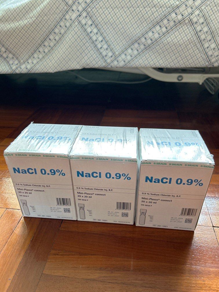 Braun Sodium Chloride NaCl 0.9% (3 Boxes), Health & Nutrition, Medical ...