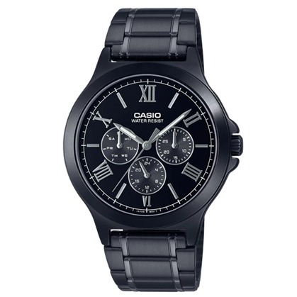 [Chrono Hustle] Casio MTP-V300 Analog Chronograph Style Black IP ...