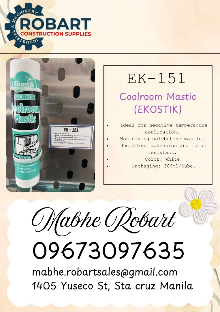 EK-151 Coolroom Mastic (EKOSTIK), Furniture & Home Living, Cleaning ...