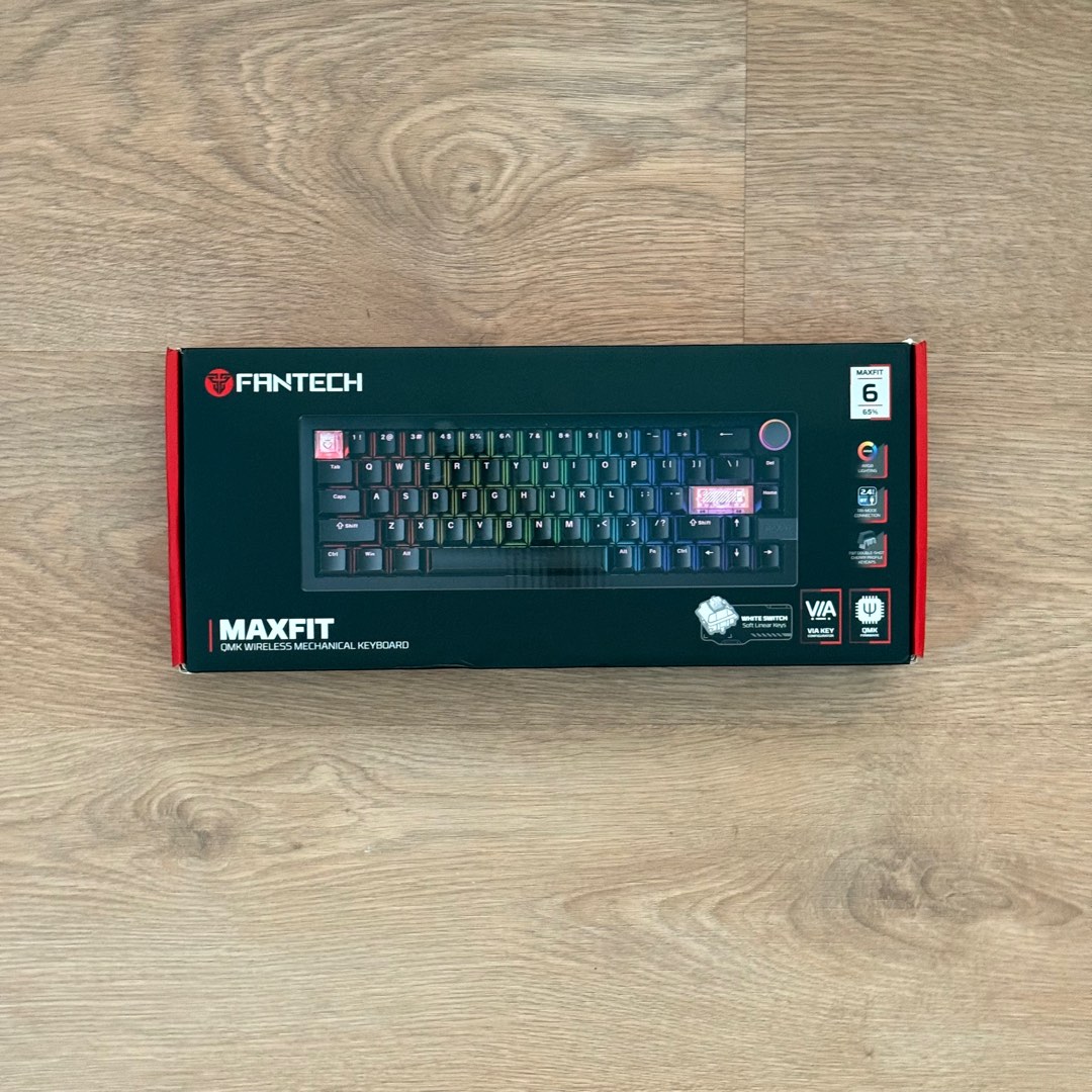 Fantech Maxfit6 - 65% QMK VIA Wireless Mechanical Keyboard - Black ...