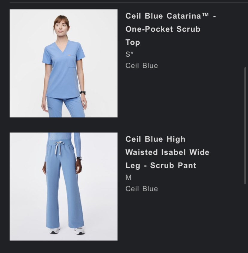 FIGS CEIL BLUE ISABEL WIDE LEG AND CATARINA TOP, Women's Fashion ...