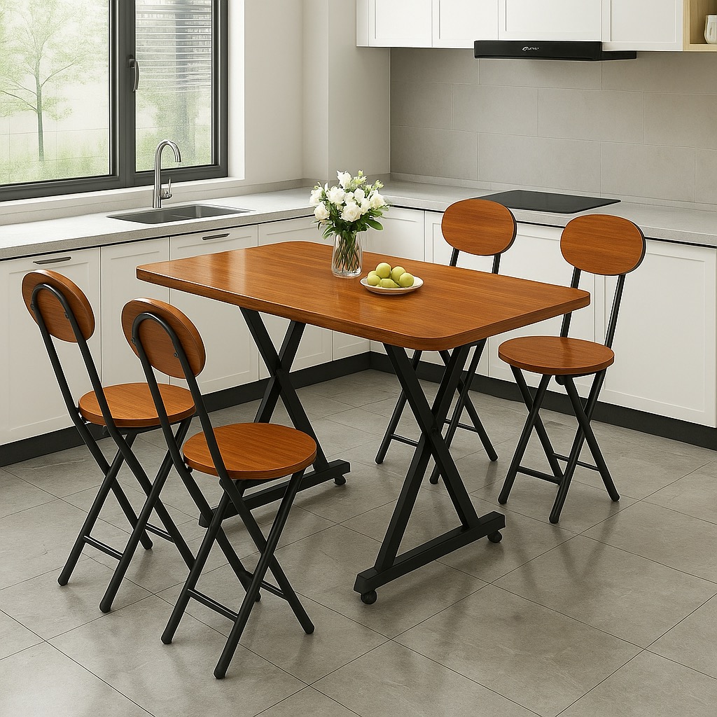 Folding Dining Table Set | Foldable Kitchen Table | Space Saving Dining ...
