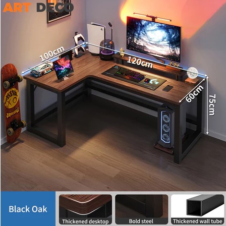 L Shape Gaming Table 120CM Corner Desk, Furniture & Home Living ...