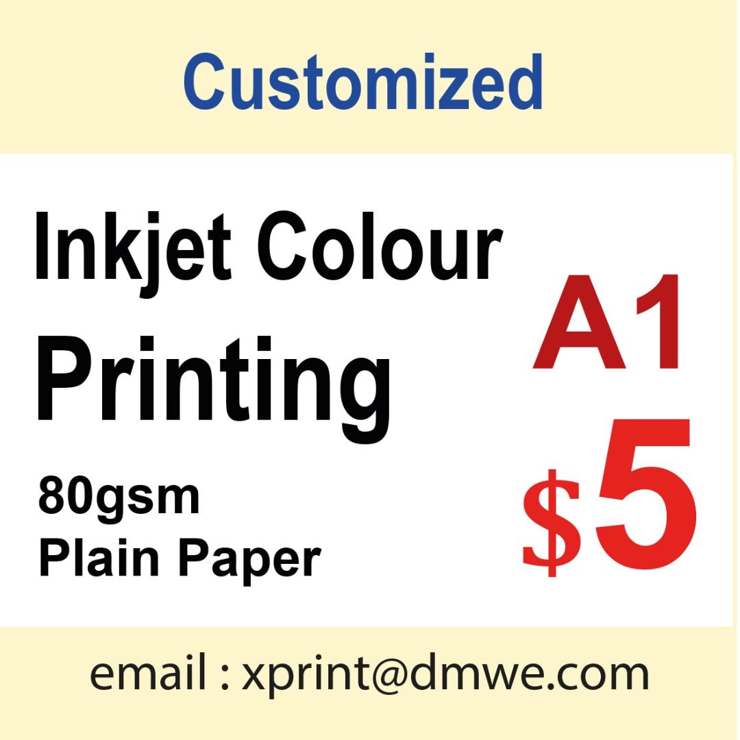 Large format plain paper printing A1 size @ $5, A0 size @ $10, Custom ...