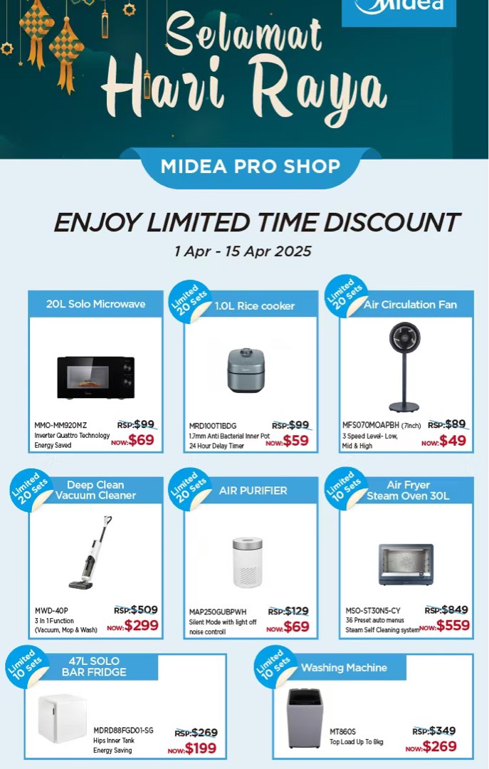 MIDEA APRIL PROMO (EXTENDED) !, TV & Home Appliances, Other Home Appliances on Carousell