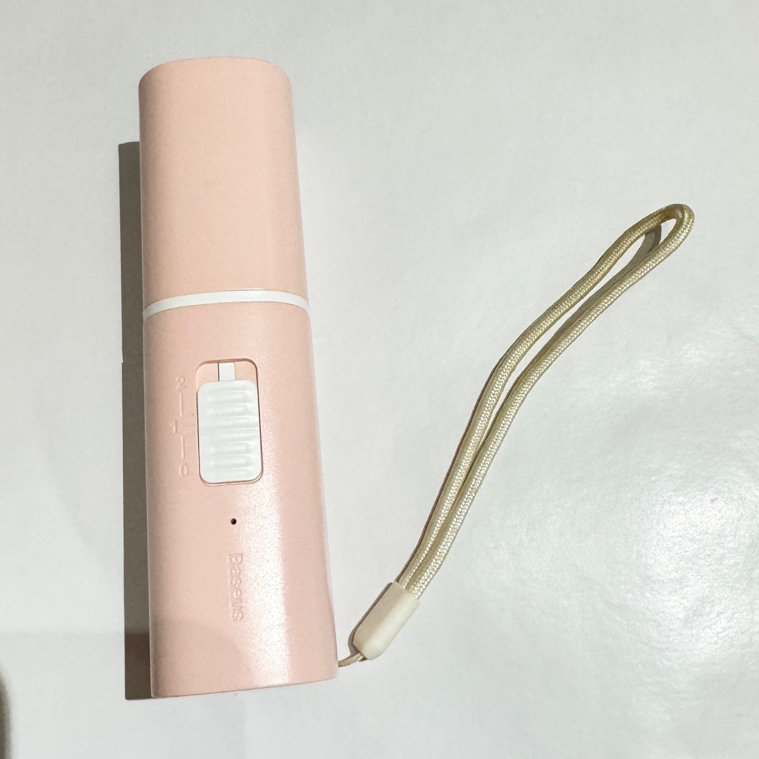 Original baseus mini fan pink electric fan portable, Furniture & Home ...