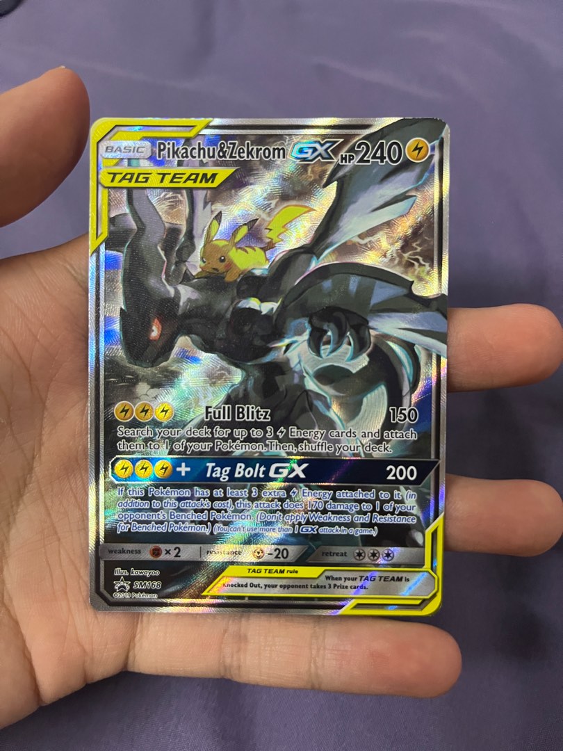 Pikachu & Zekrom Tag Team GX SM168 Alternate Full Art Holo Promo Pokemon Card, Hobbies & Toys ...