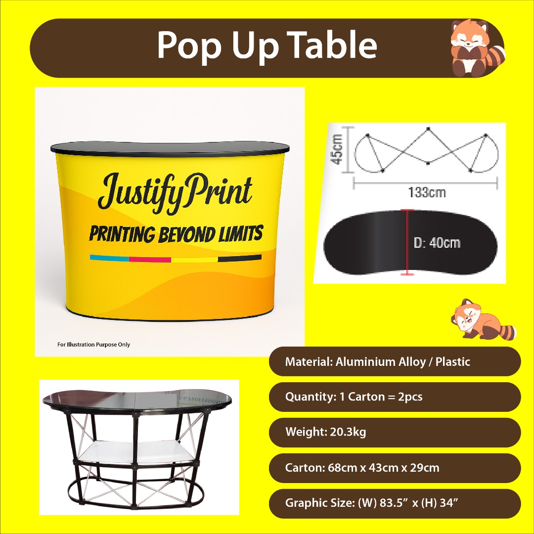 Pop Up Counter Table with Printing | Portable Booth Display, Hobbies ...