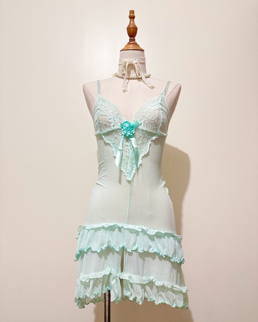 pretty mint mesh dress, Women's Fashion, Dresses & Sets, Dresses on ...