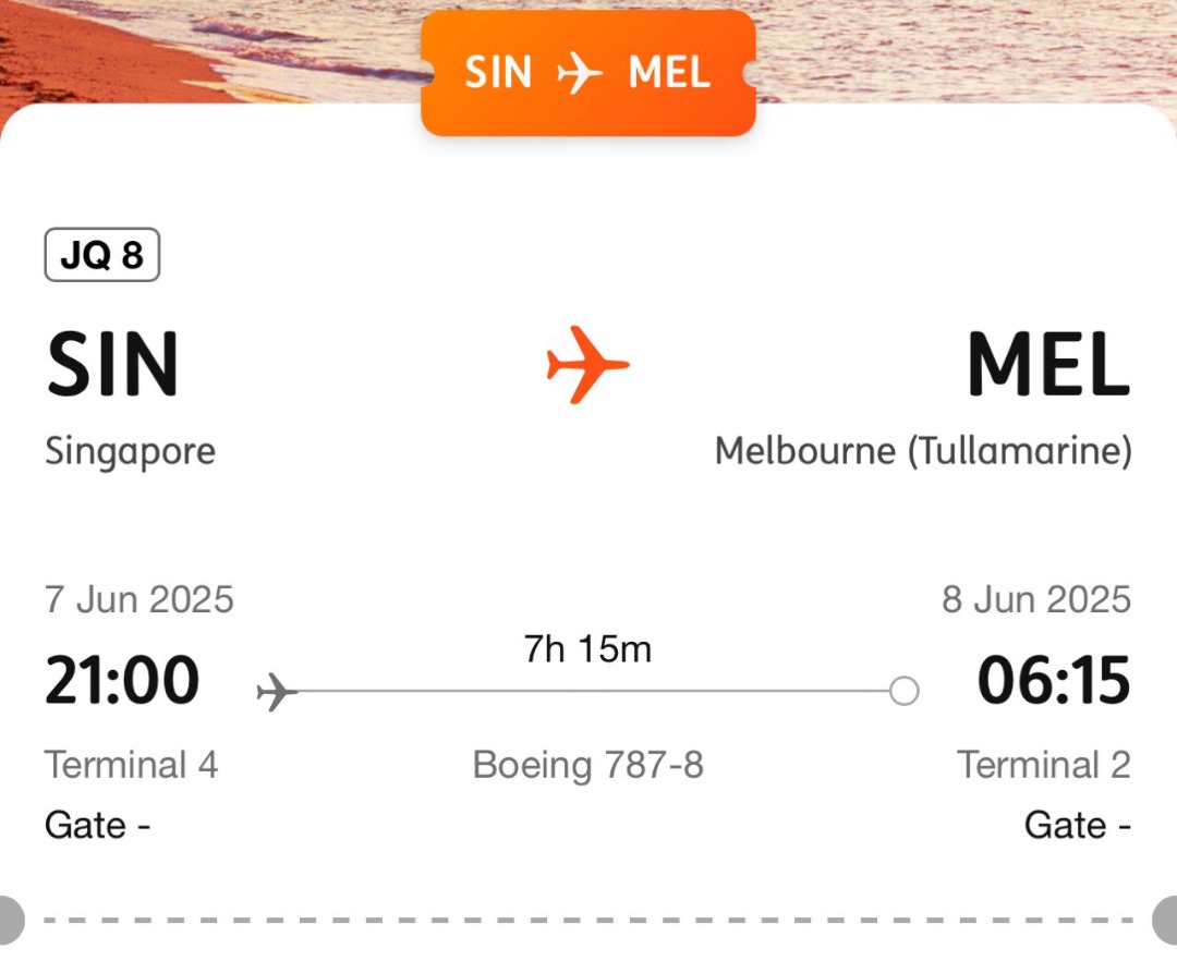 Singapore to Melbourne 2 Way ticket, Tickets & Vouchers, Flights & Overseas Attractions on Carousell