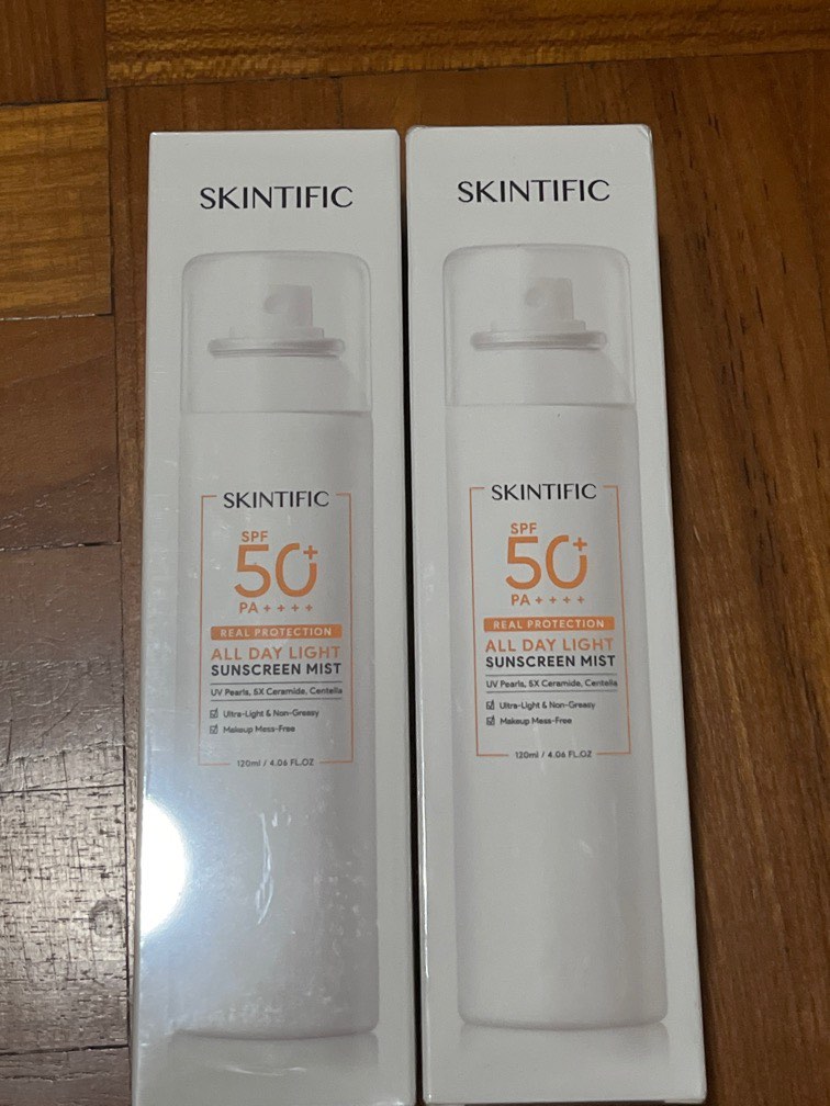 SKINTIFIC SUNSCREEN MIST 120ML X2 BUNDLE SET, Beauty & Personal Care ...