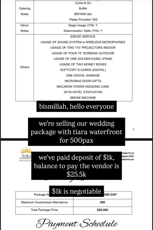 Tiara Waterfront Wedding Package, Everything Else on Carousell